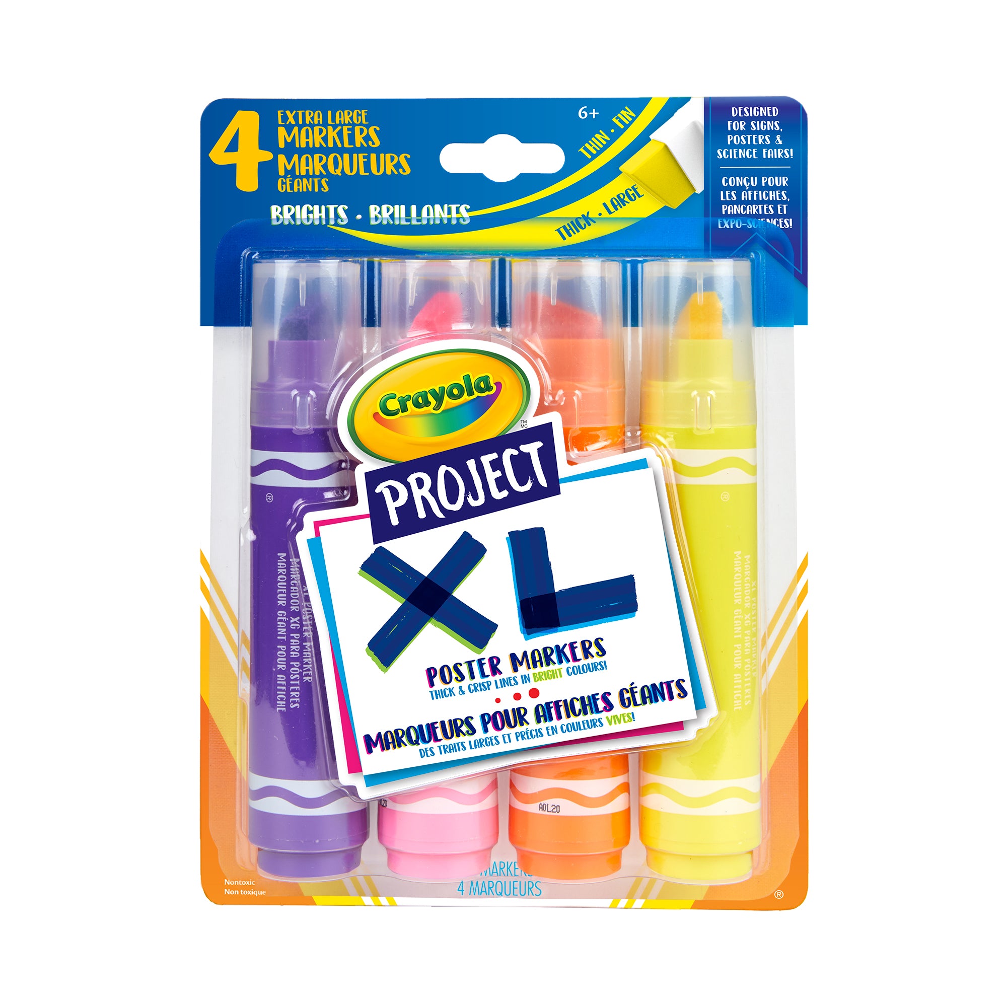 Crayola Project XL Poster Markers, Bright Colours – Crayola Canada