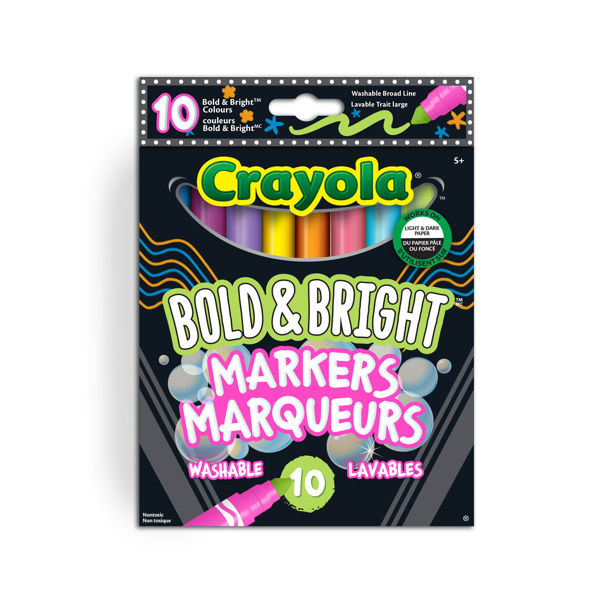 Crayola Bold & Bright Broad Line Markers, 10 Count – Crayola Canada