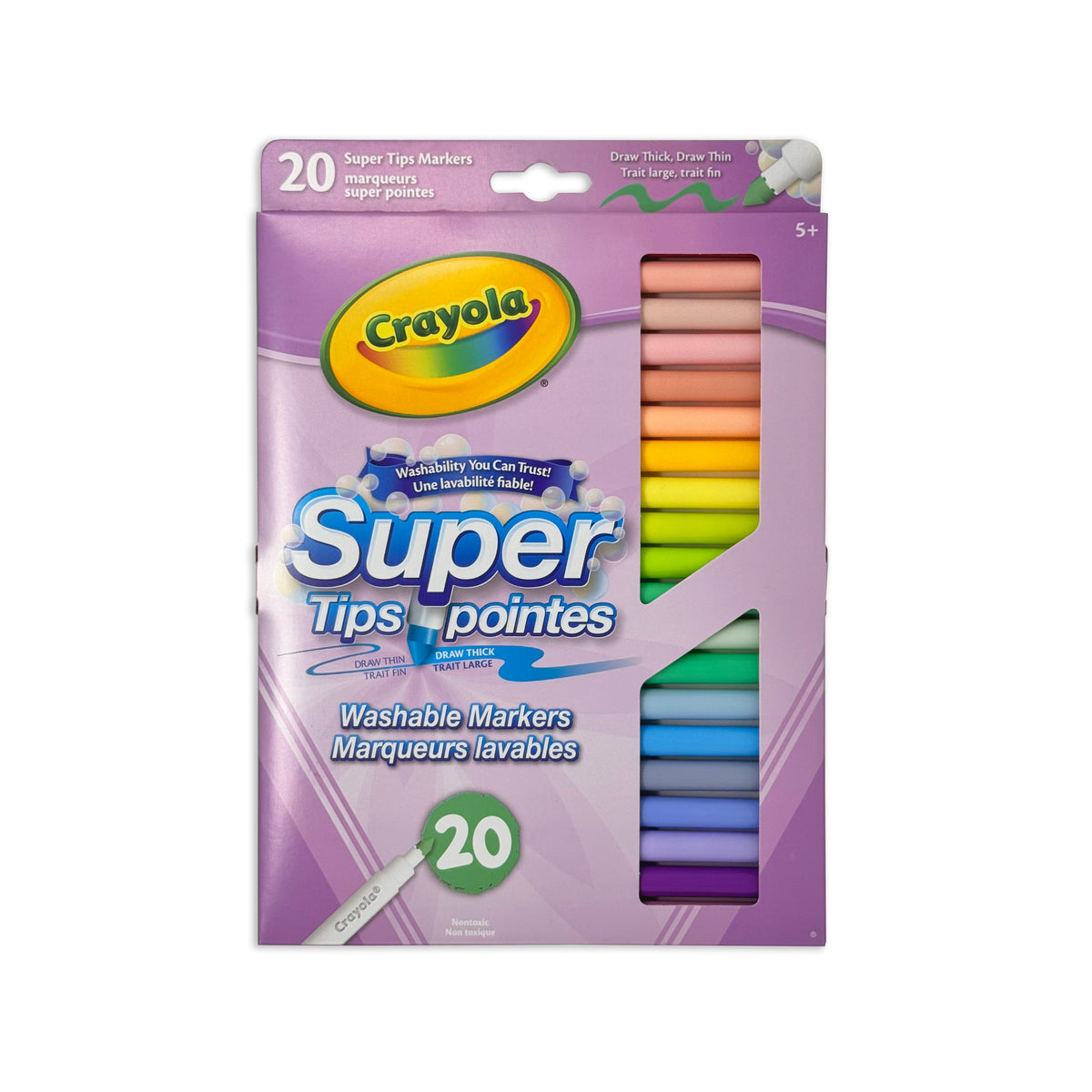 Crayola Super Tips Pastel Washable Markers, 20 Count – Crayola Canada