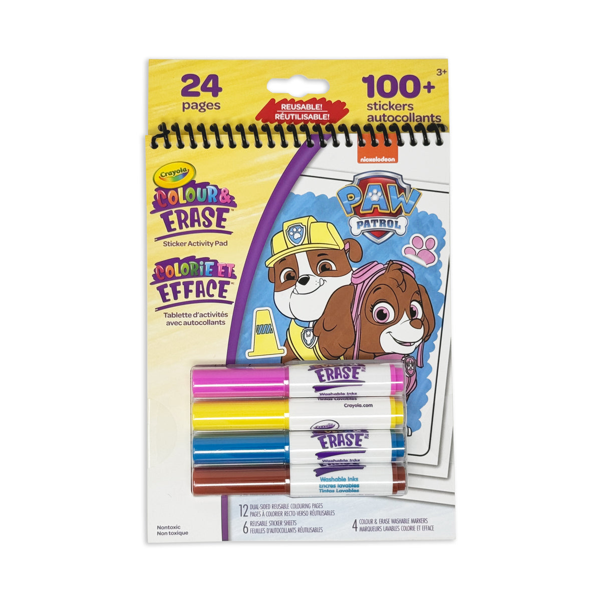 Crayola Colour & Erase Reusable Sticker Activity Pad, Paw Patrol ...