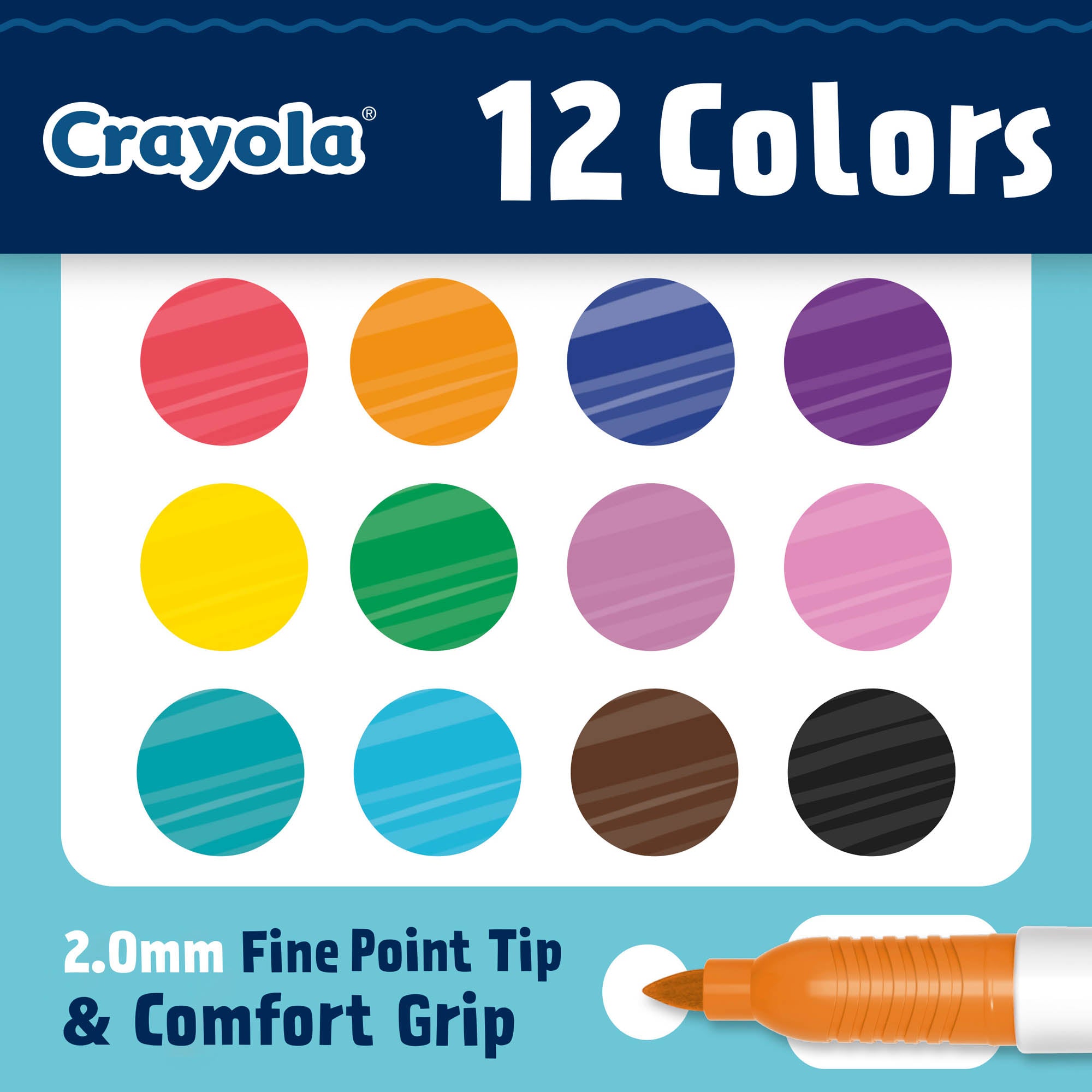 Crayola Fine Point Doodle Markers, 12 Count – Crayola Canada