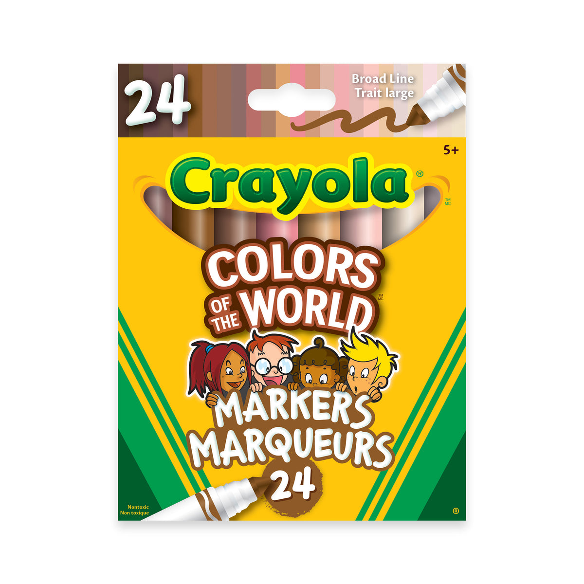 Crayola Colors of the World Skin Tone Broad Line Markers, 24 Count ...